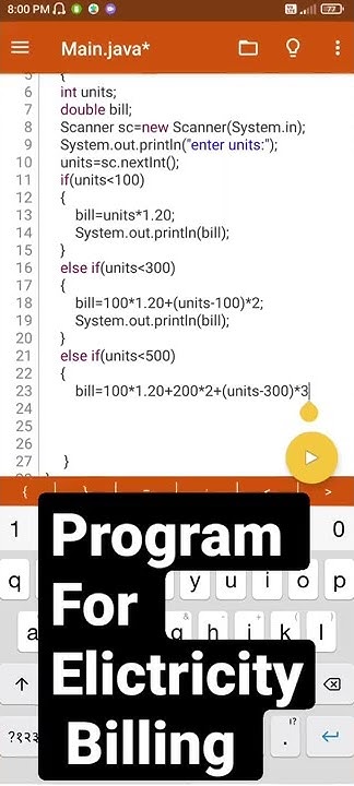 Electricity💡🔌 Billing Program in java #programming #java - YouTube