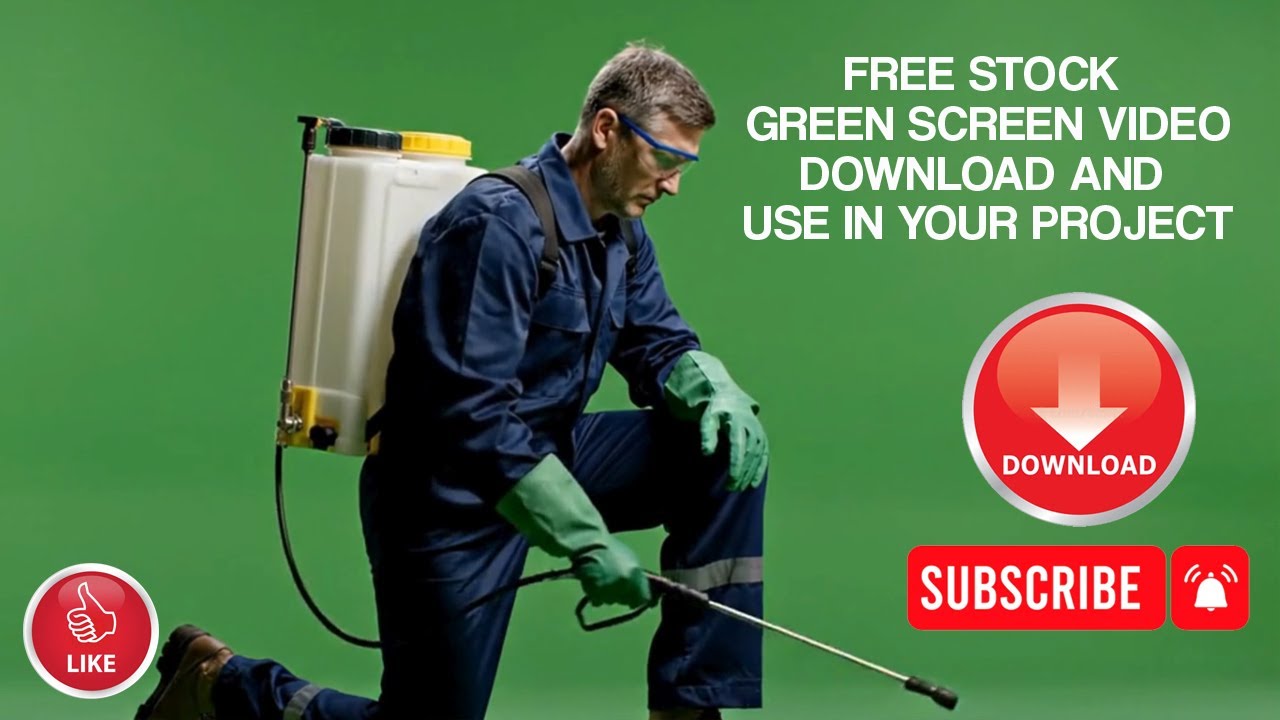 Pest Control Worker Green Screen Footage | Free Stock Video for VFX ...