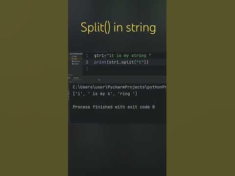 #split()in string | split function in python | python programming - YouTube