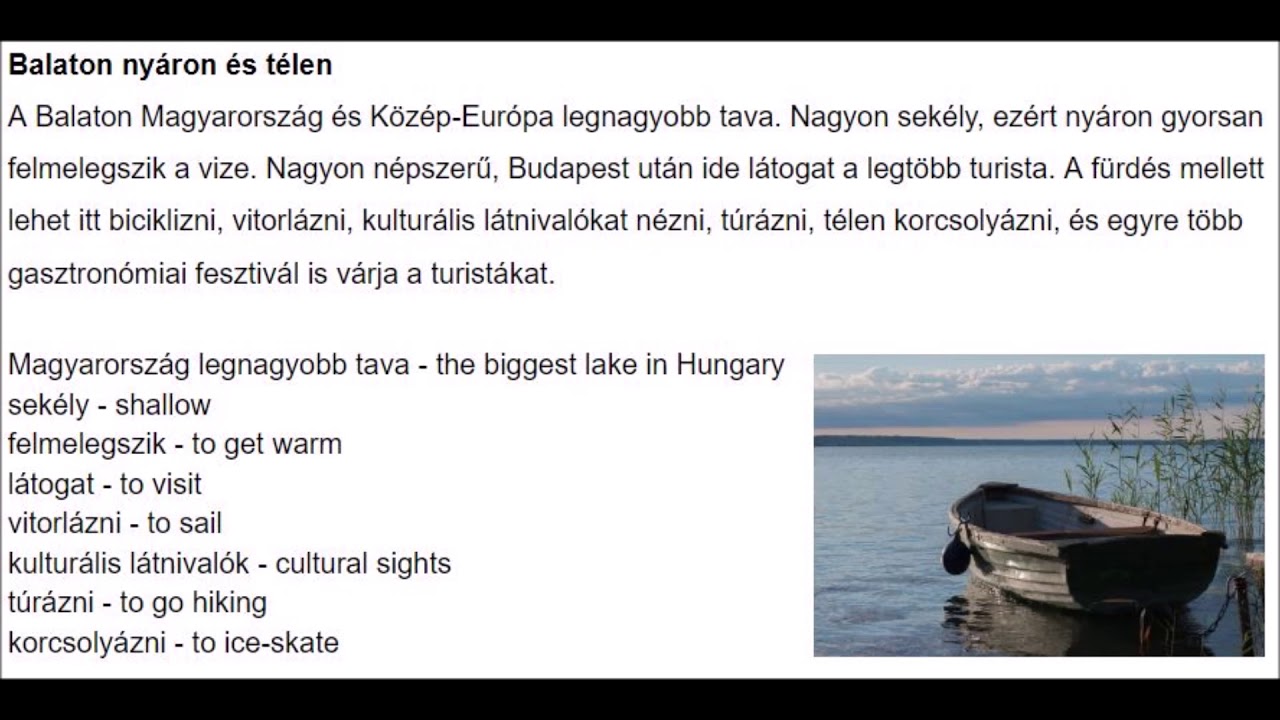 Learn Hungarian with audio 1 - Balaton nyáron és télen / Balaton in ...