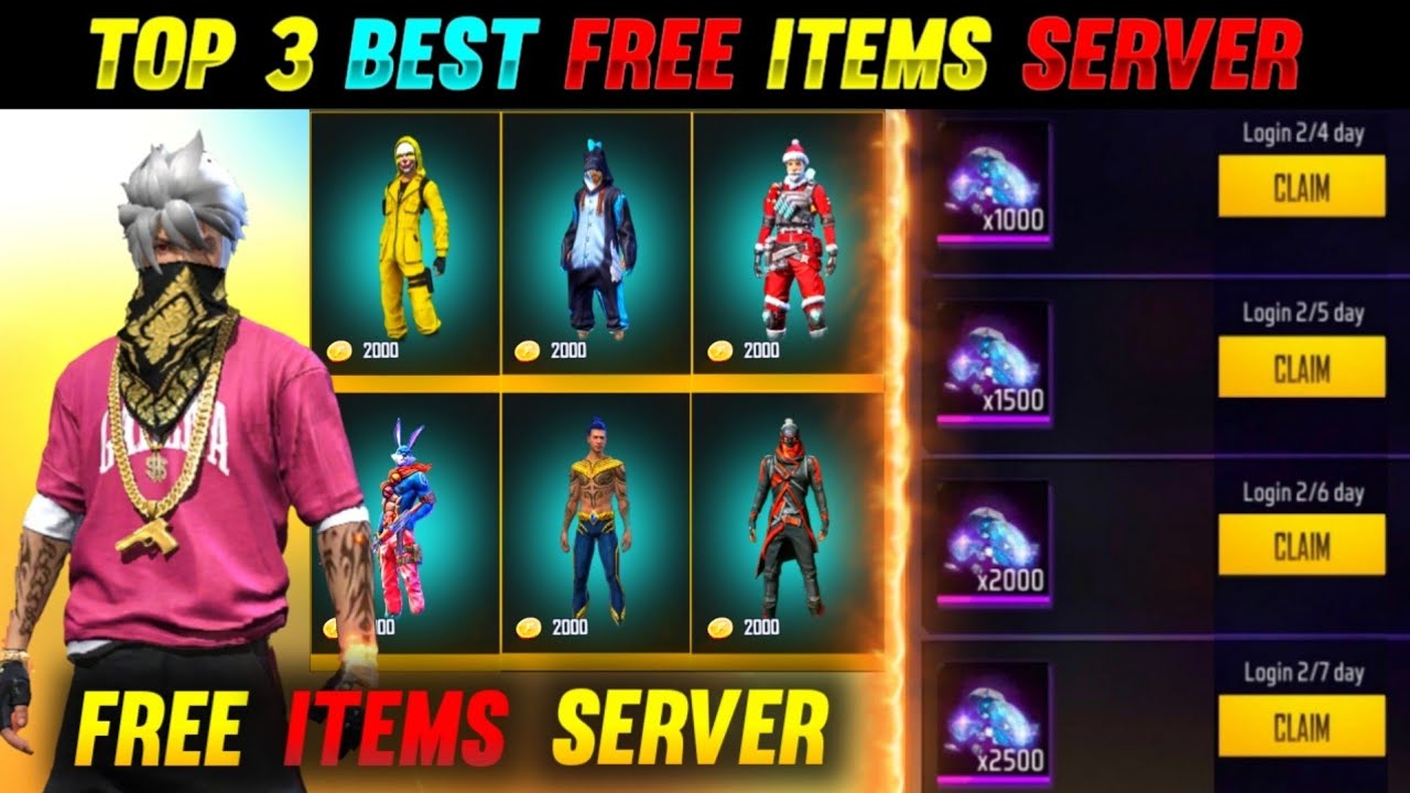 FREE FIRE BEST TOP 3 BEST FREE ITEMS SERVER | FREE FIRE BEST FREE ITEMS ...