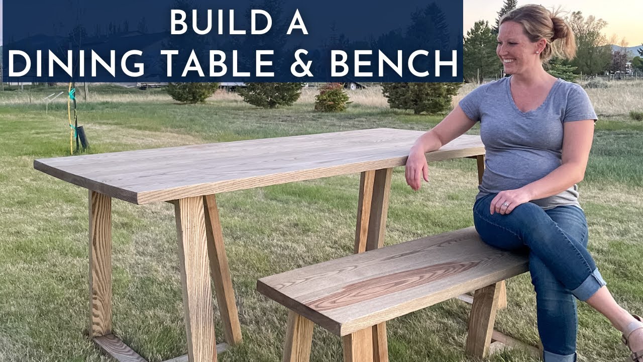 How to Build a Modern Truss Dining Table & Bench - YouTube