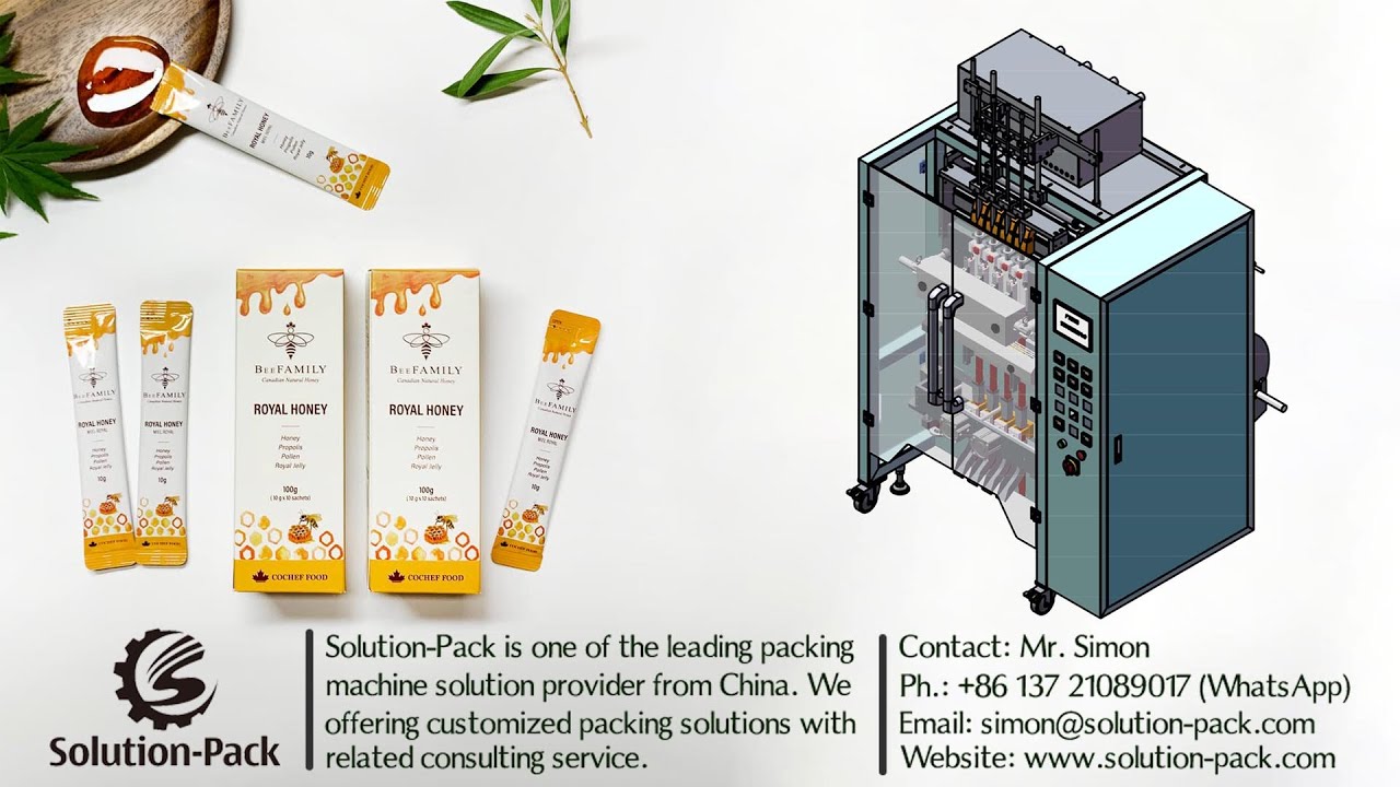 Automatic 5-Lanes Honey Stick Packing Machine-150 Sticks per Minute ...