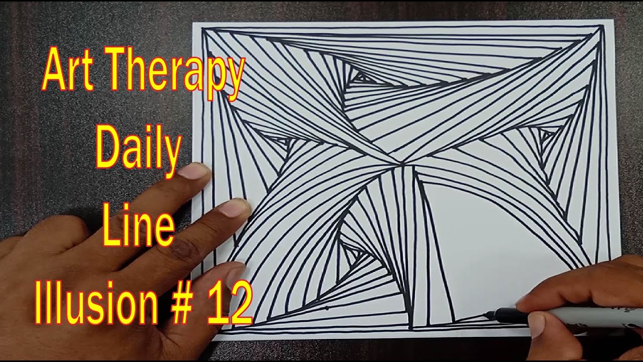 Line Illusion # 12 | Daily Art Therapy| Drawing to relieve any stress ...