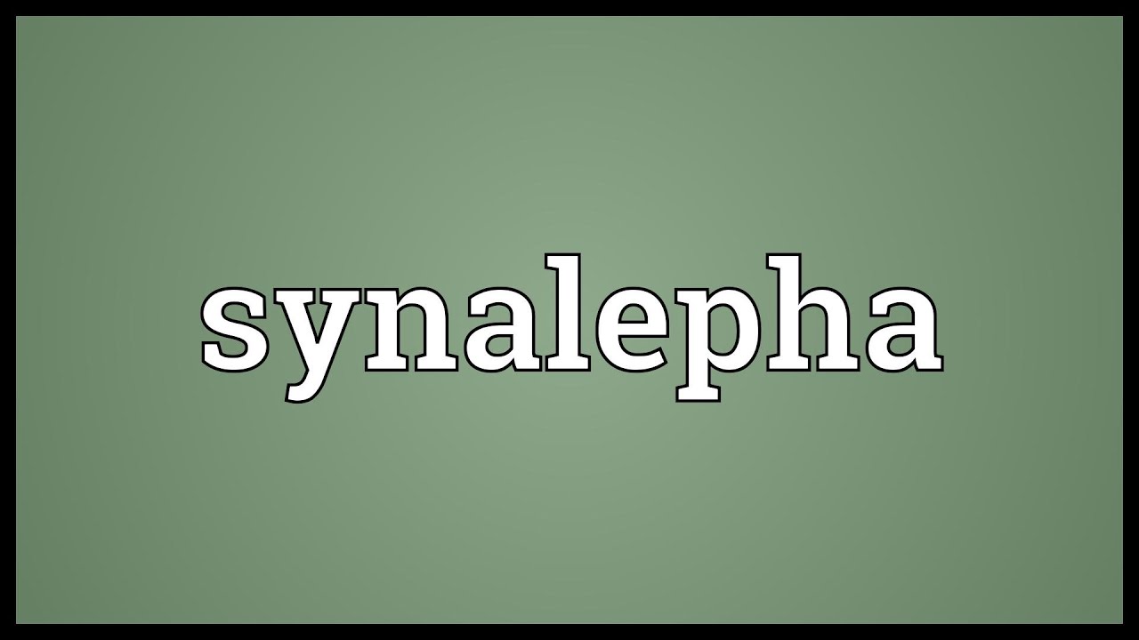Synalepha Meaning - YouTube