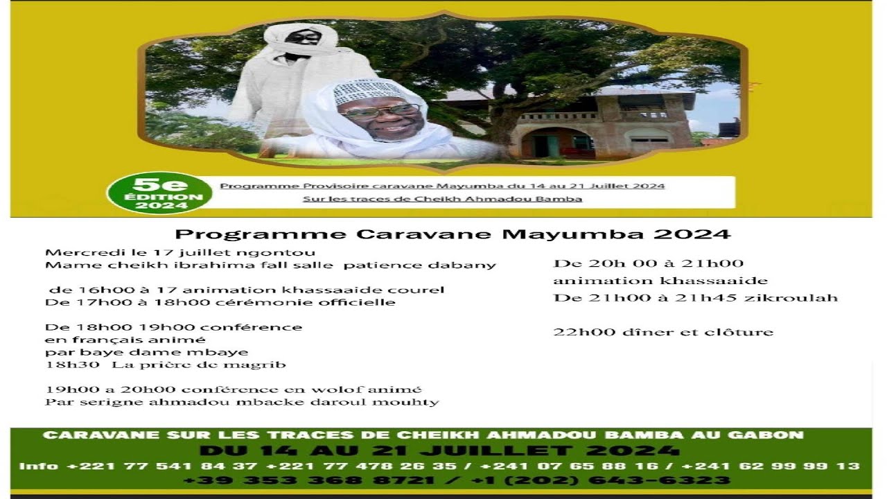 🛑Direct Cérémonie Caravane Mayumba Sur Les Traces de Cheikh Ahmadou ...
