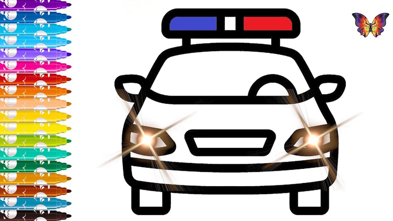 How to draw a police car for kids? - YouTube