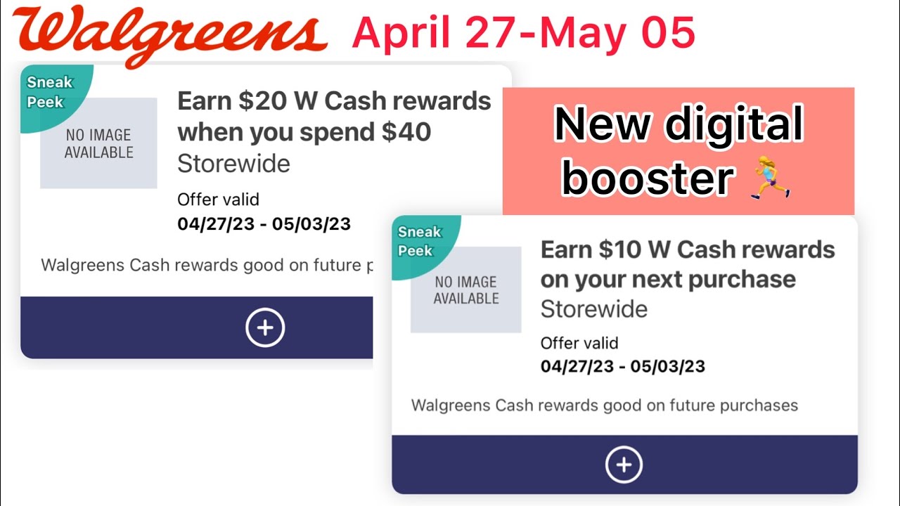 Walgreens April 27- May 05|| $20 Walgreens cash digital booster and $10 ...