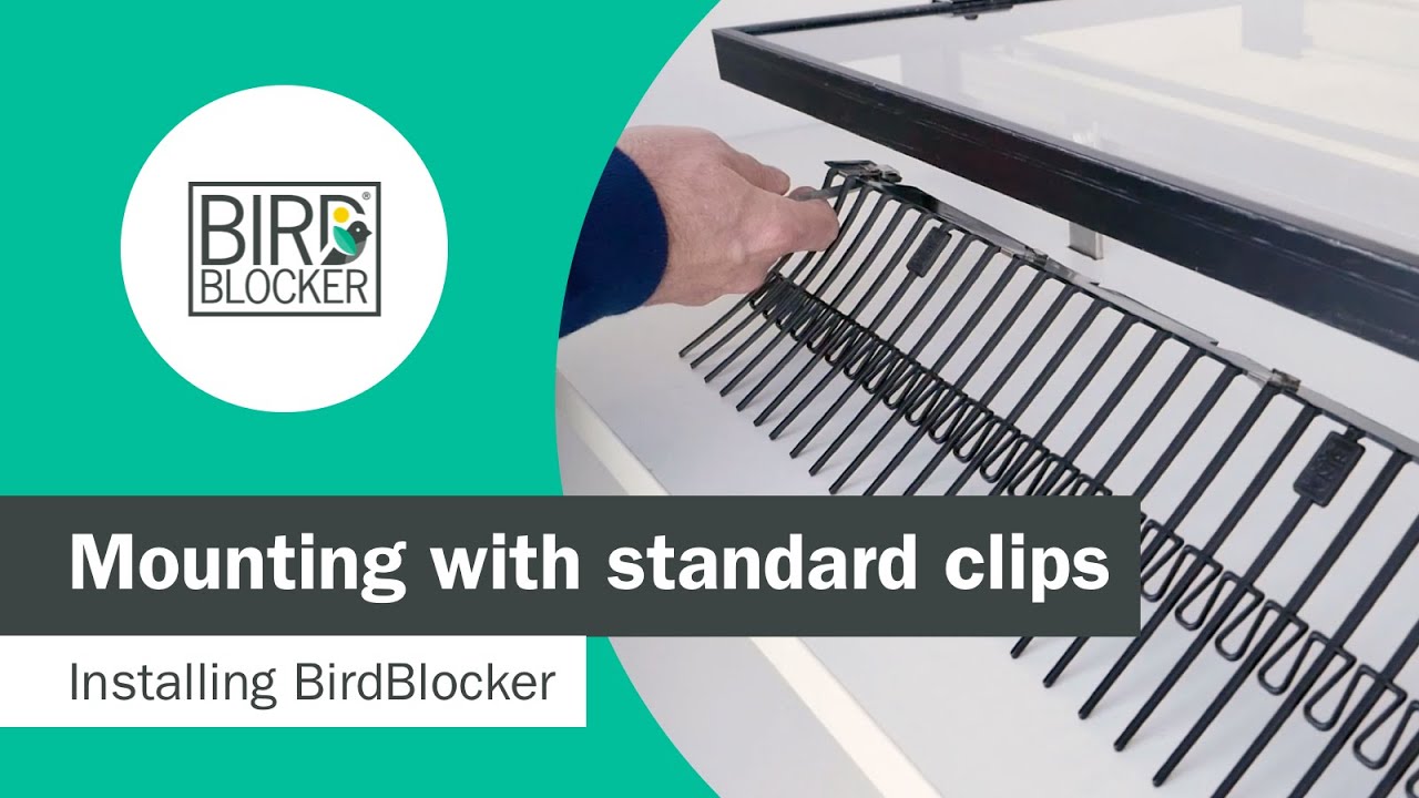Mounting BirdBlocker with standard clips - YouTube
