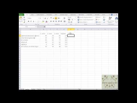 12c excel ders başarı durumu tablosu