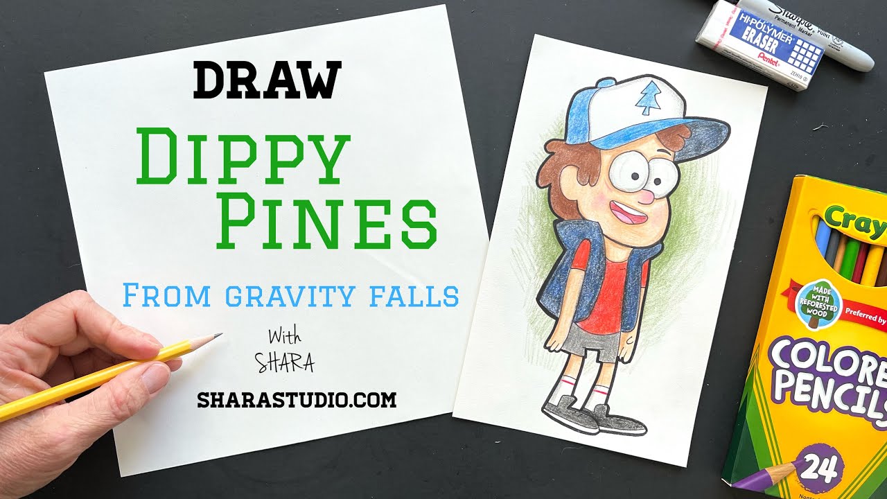 How to draw dippy pines from gravity Falls - YouTube