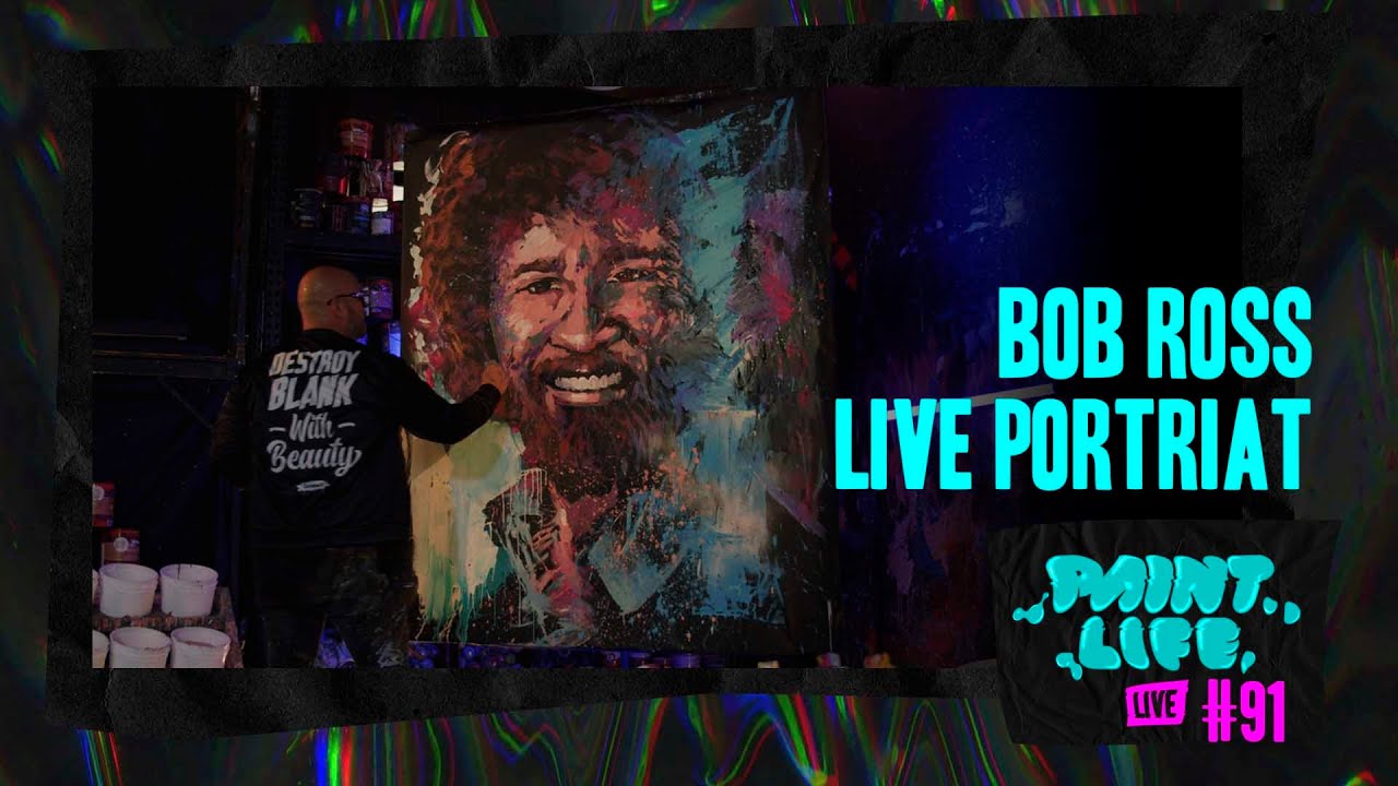 Bob Ross Live Portrait - PAINT LIFE LIVE #91 #livepainting #bobross ...
