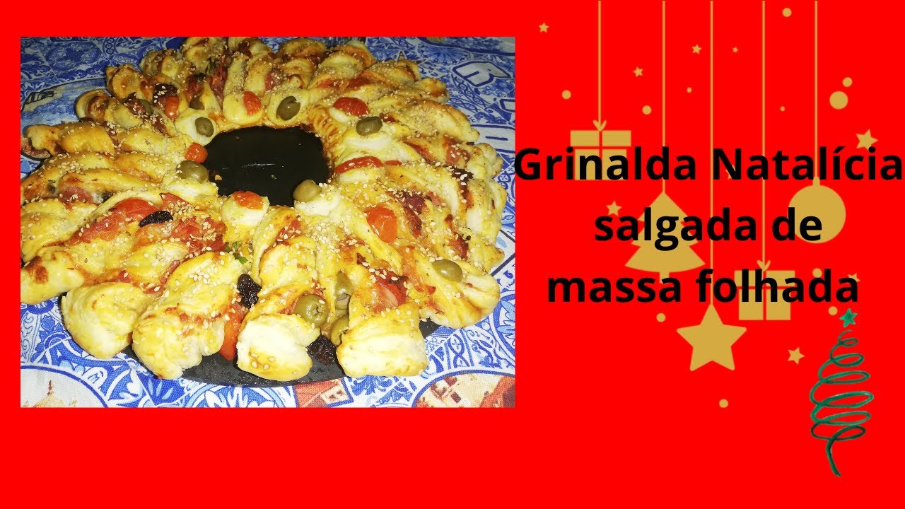 Grinalda Natalícia salgada de massa folhada #natal2022 #receitasfaceis ...