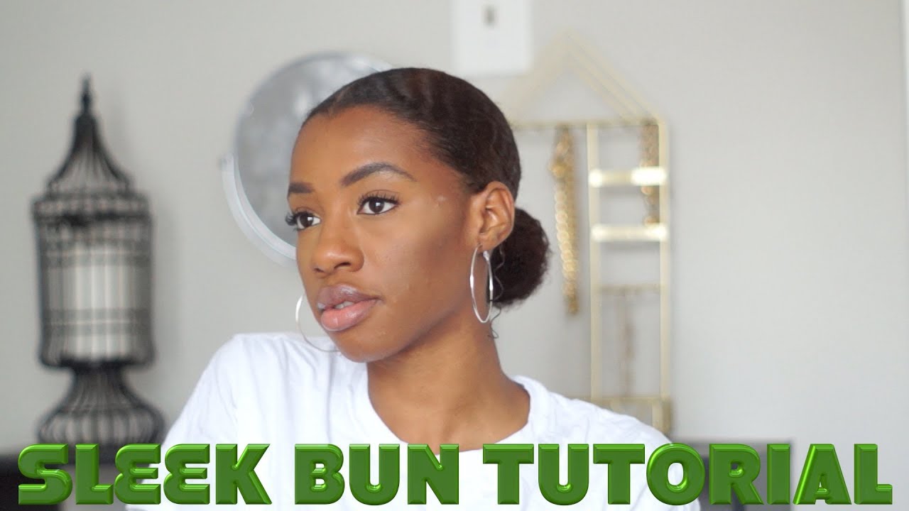SLEEK LOW BUN TUTORIAL ON THICK NATURAL 3C/4A HAIR - YouTube