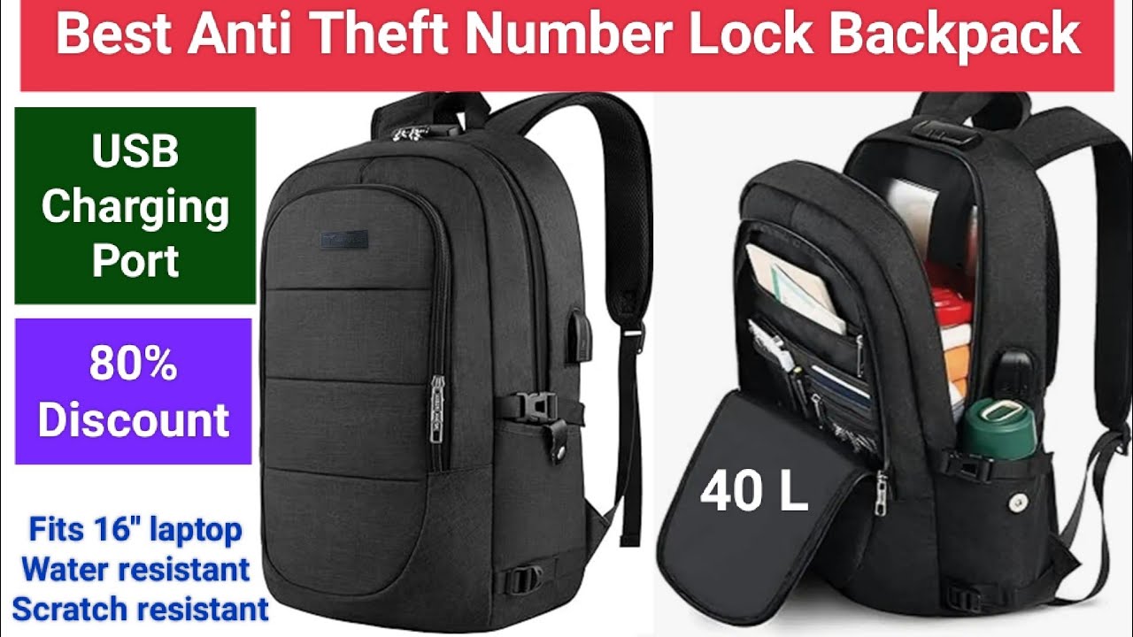 Best Anti Theft Number Lock Backpack Bag | Bag with USB Charging Port ...