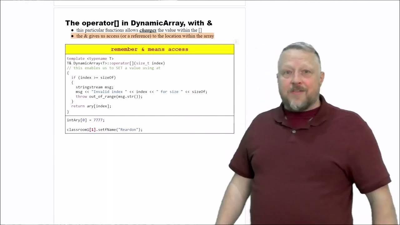 14 - The operator[] in DynamicArray (with Ampersand) - YouTube