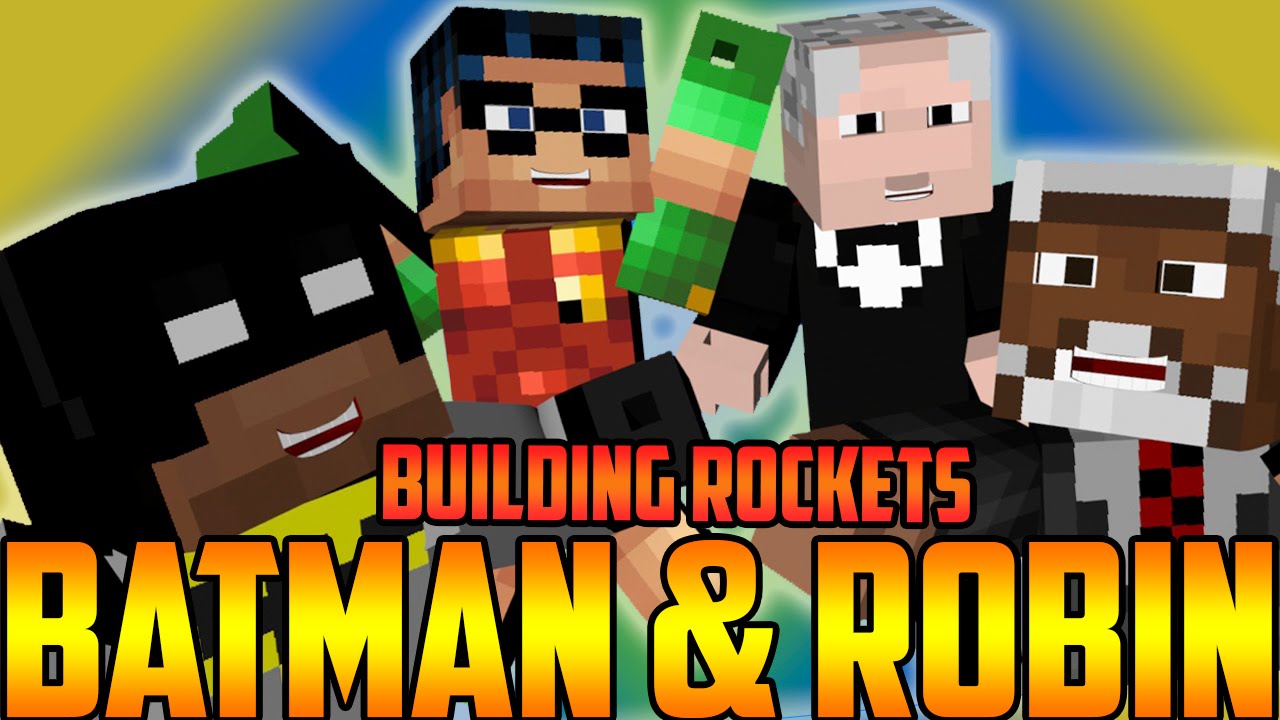 Minecraft Challenge: Batman and Robin Build Rockets! - YouTube
