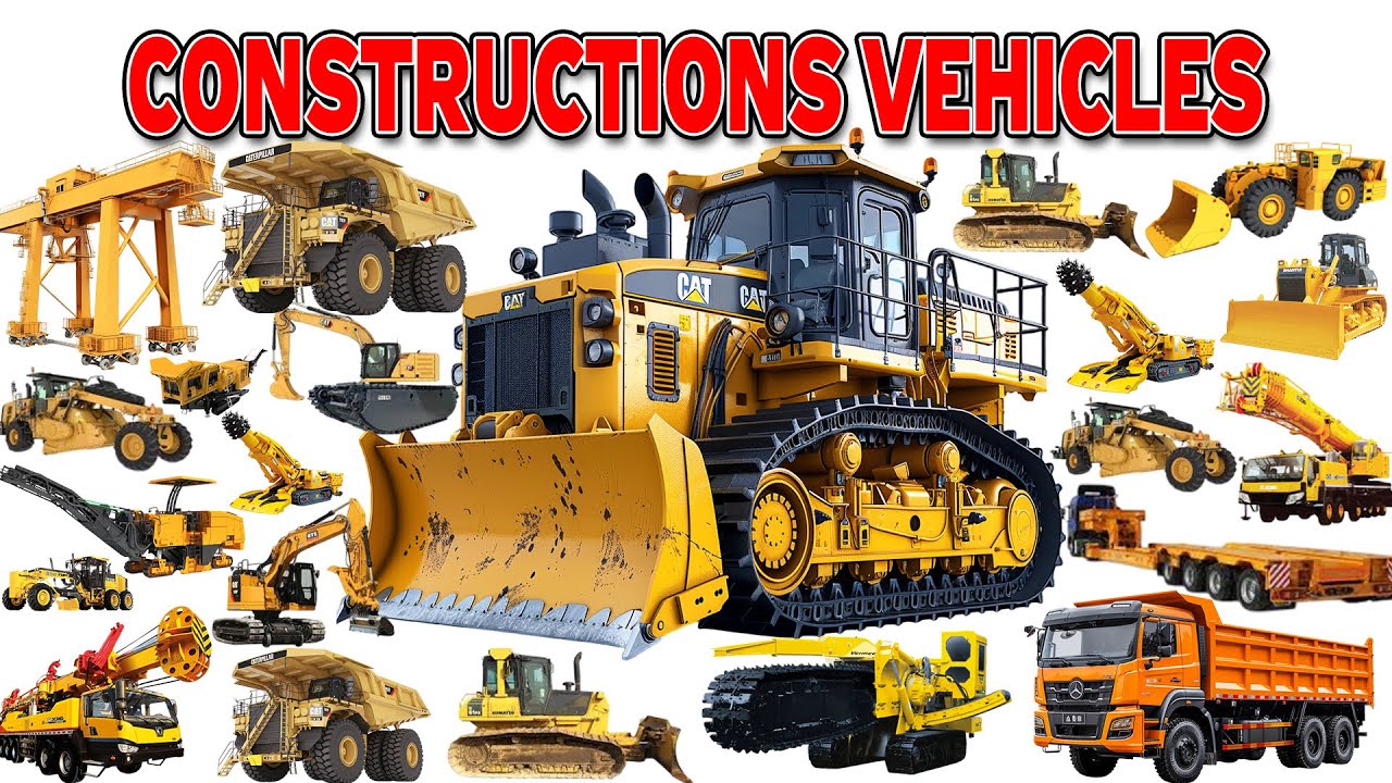 50 Construction Vehicles Names in English Preschool & Toddler ...