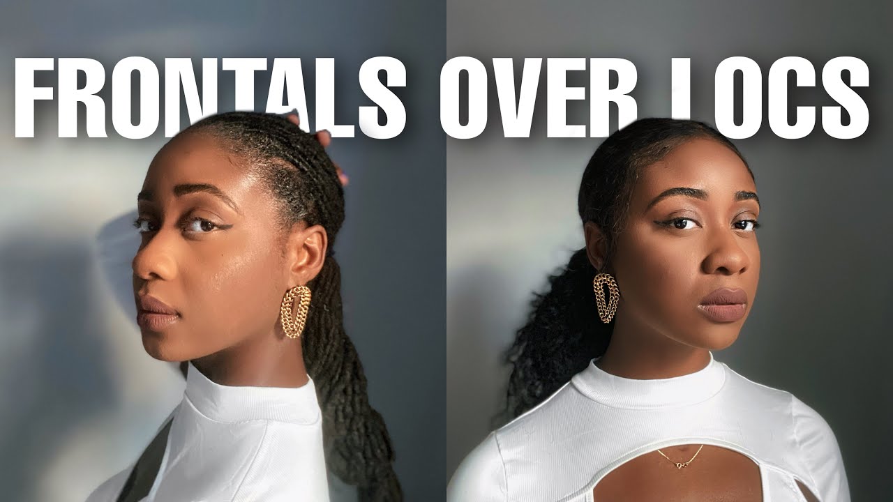 LACE FRONTAL OVER MY THICK LOCS #locs #weavesoverlocs #blackhairstyles ...