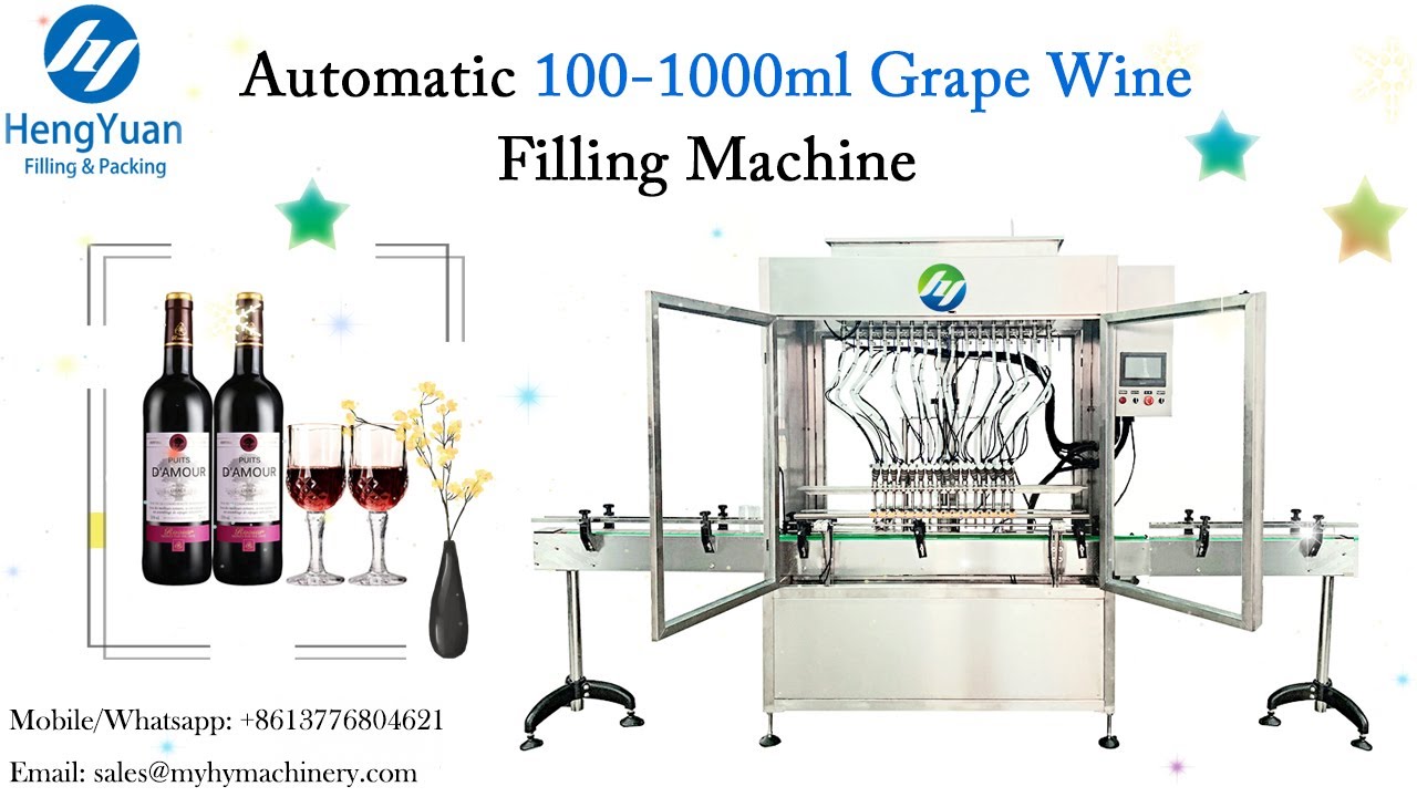 Automatic 100ml to 1000ml Grape Wine Filling Machine - YouTube