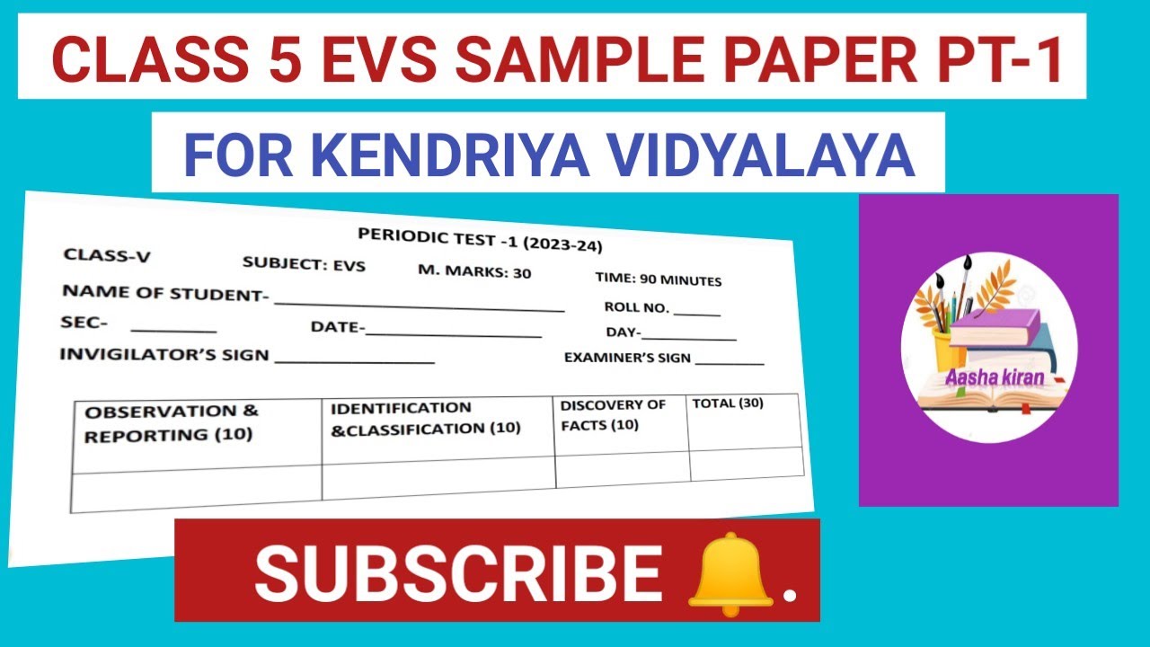 Class 5 EVS PT-1 Sample Paper 2024/Periodic test -1 EVS class 5 ...