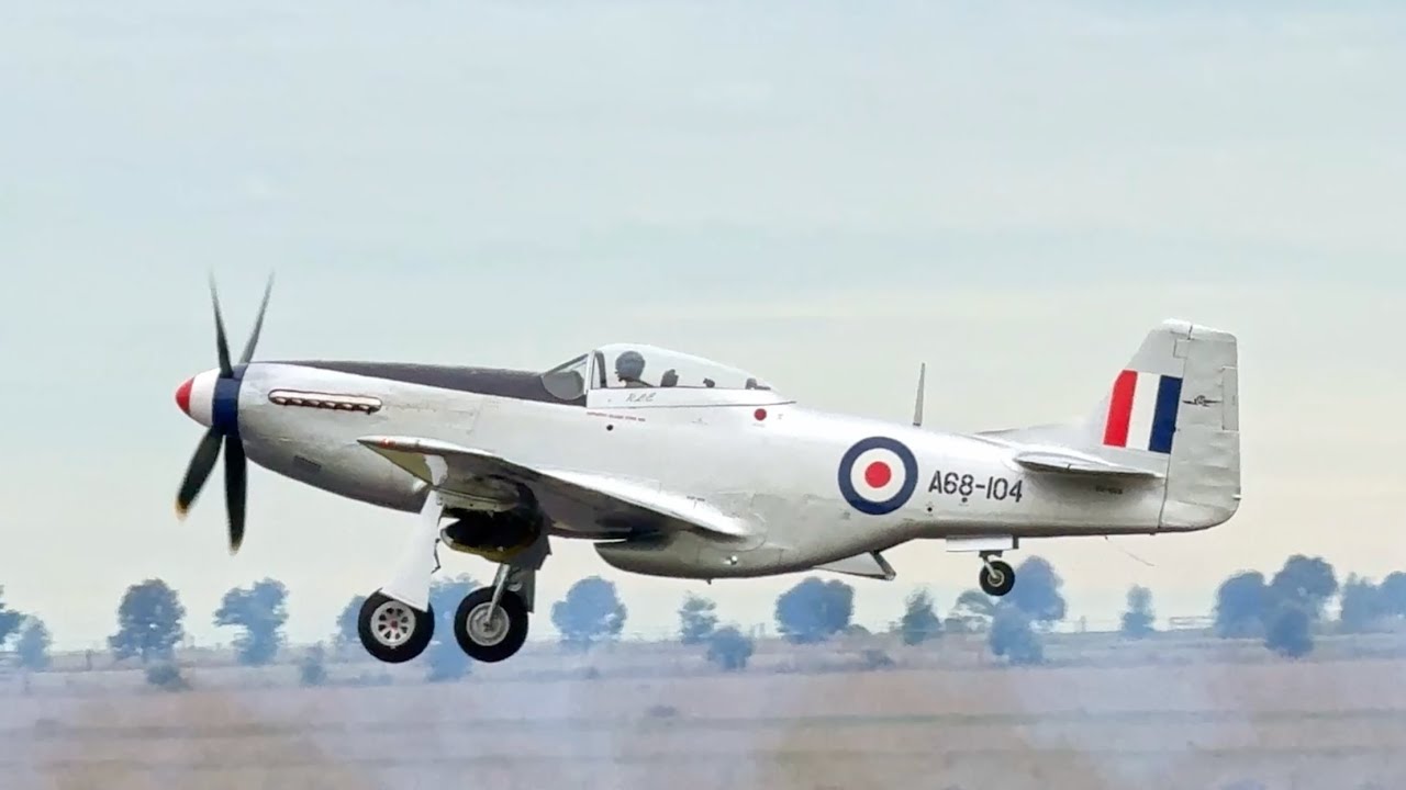 CAC CA-18 Mk21 Mustang A68-104 VH-BOB Takeoff - Warbirds Over Scone ...