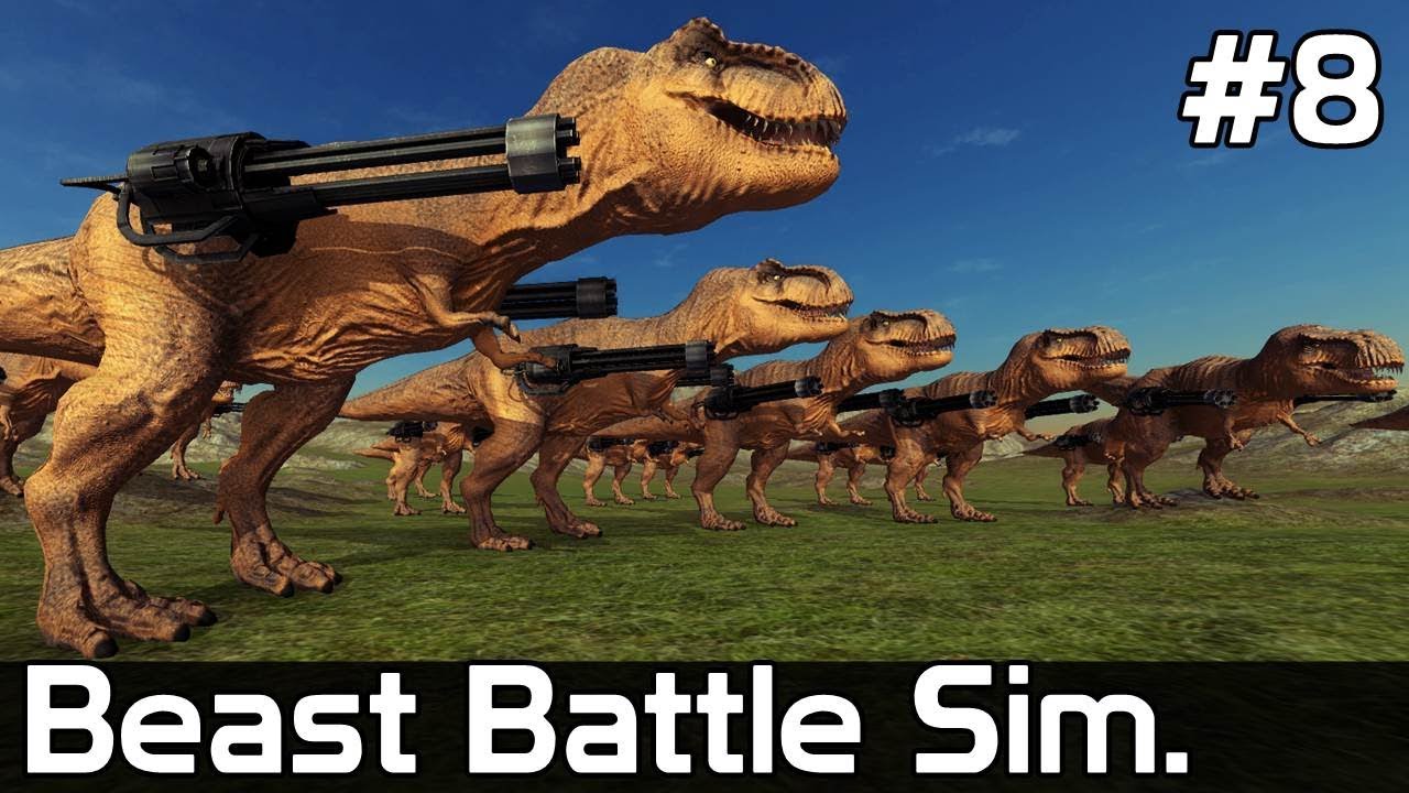 Beast Battle Simulator Gameplay PL [#8] WYZWANIE 50 Uzbrojonych T-Rex ...