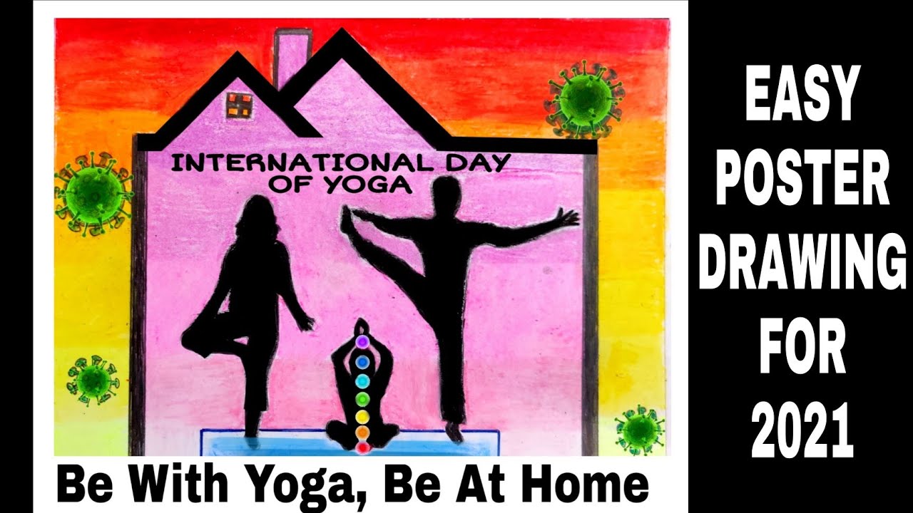 YOGA DAY POSTER | HOW TO DRAW WORLD YOGA DAY | 2021 | INTERNATIONAL ...
