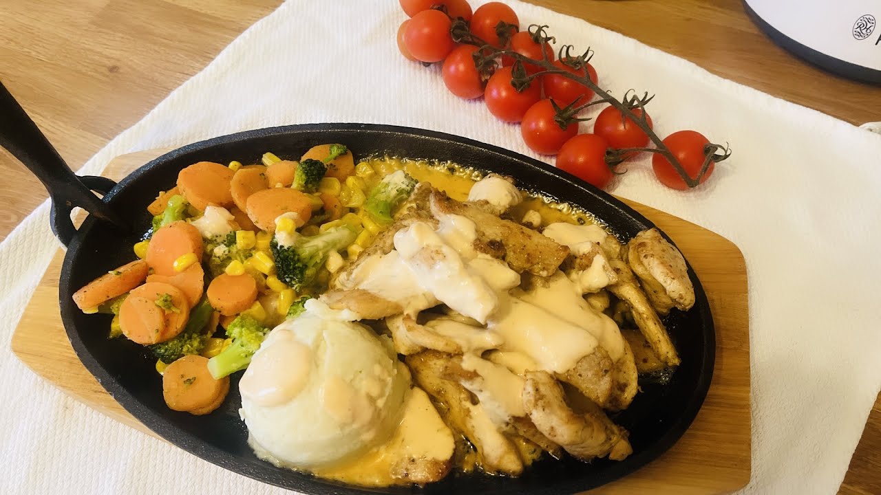 sizzler chicken recipe || homemade chicken sizzler | with stir fry ...