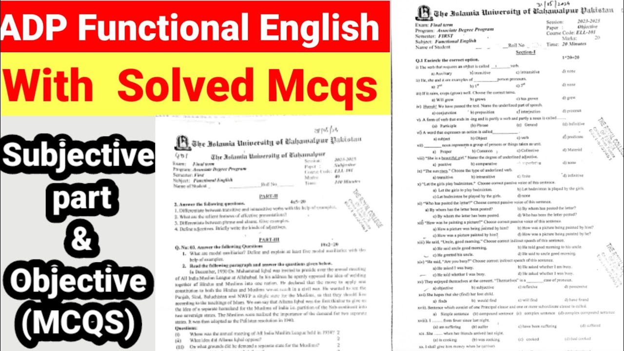 adp /ads /ada Functional English past paper with adp functional English ...