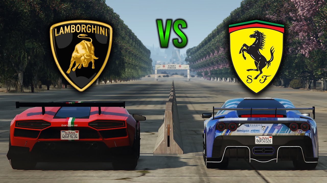 GTA 5 - Ferrari VS Lamborghini | Which Brand is Faster? (Grotti VS ...