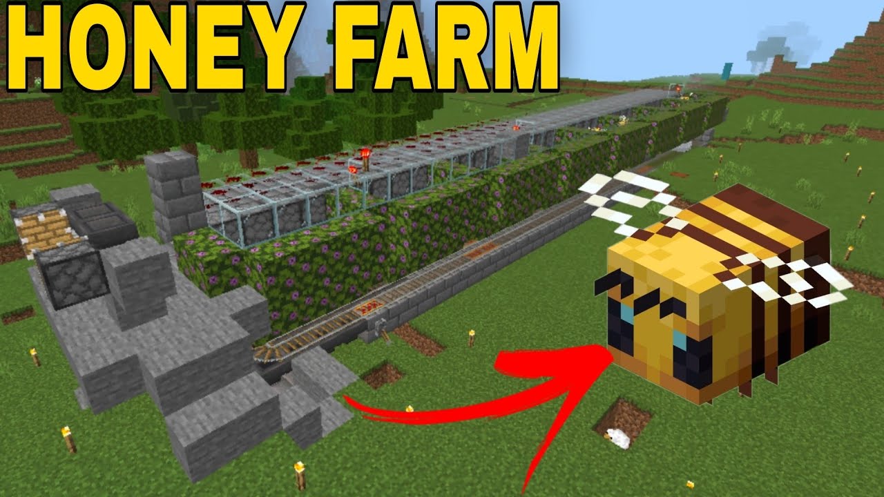 I Built Best Honey Block Farm In Minecraft Bedrock - YouTube