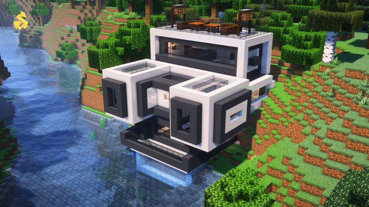 Minecraft Build #2 · Riverside Modern Mansion | Speedzing - YouTube