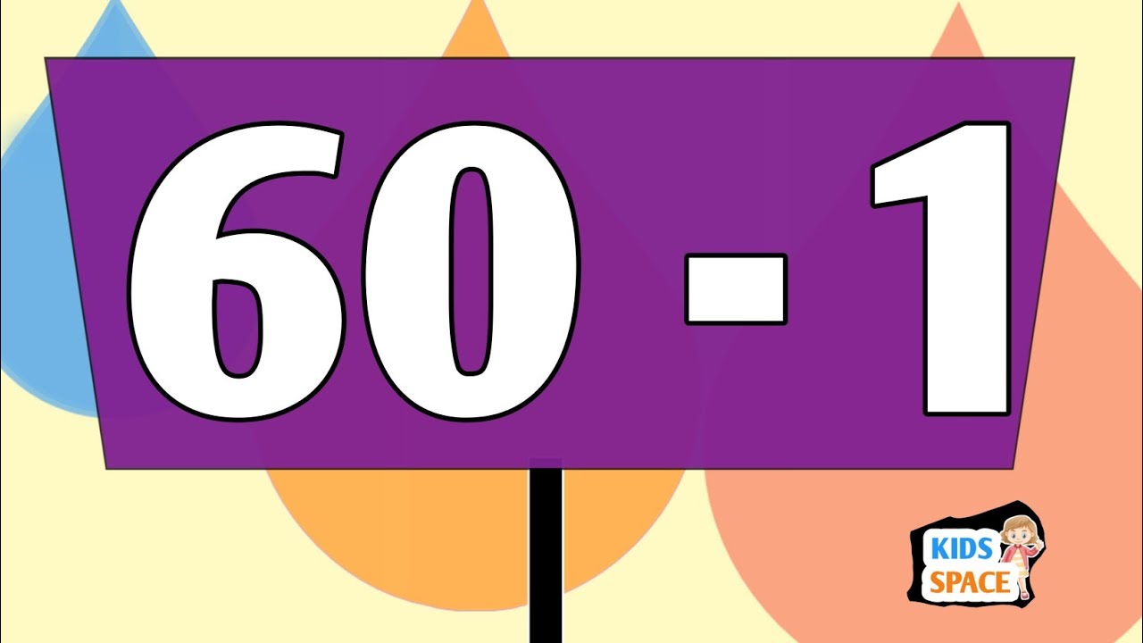 Backward counting || 60 to 1 || Lkg , ukg & class 1 , 2 , 3 || counting ...