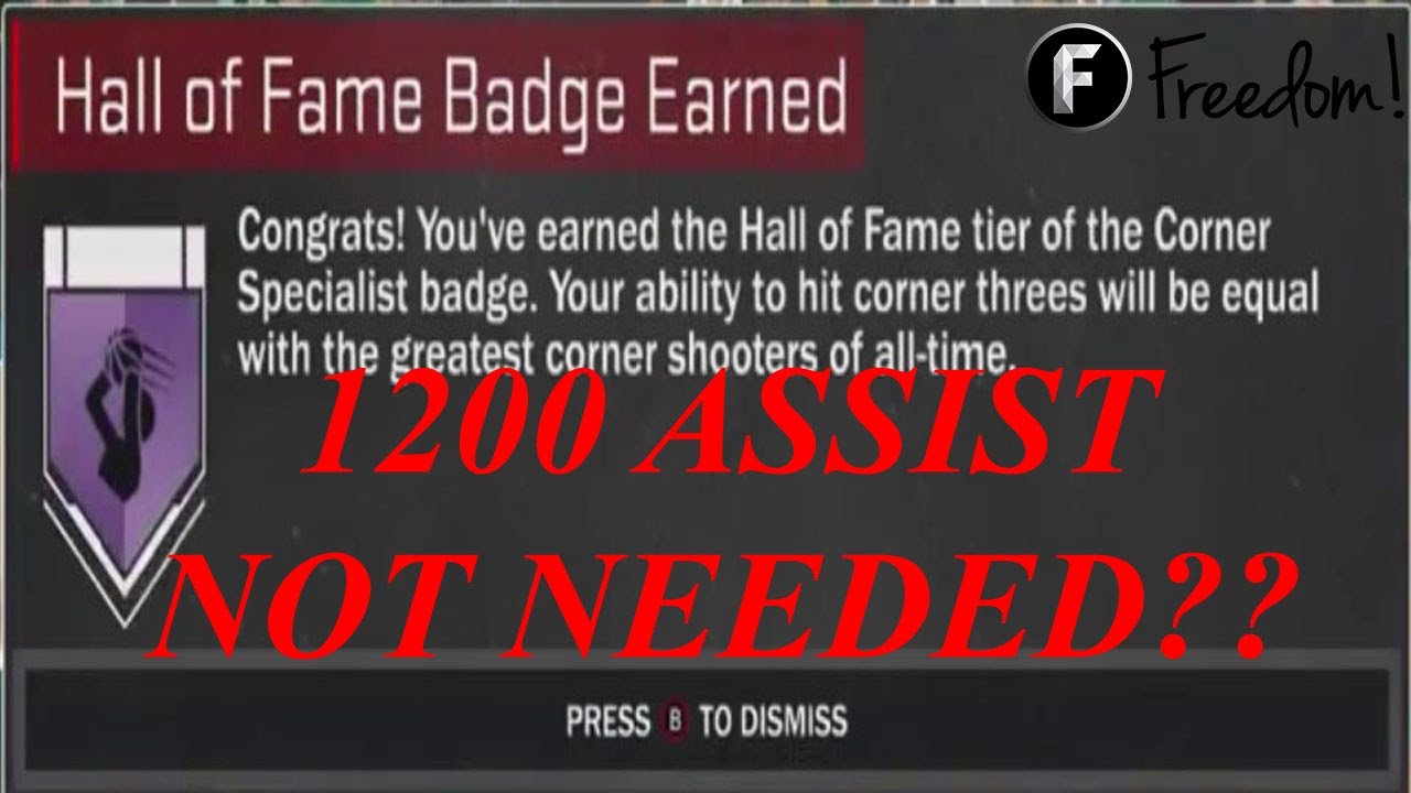 2k17 DIMER HOF BADGE UPDATE (LESS THAN 1200 ASSIST) - YouTube