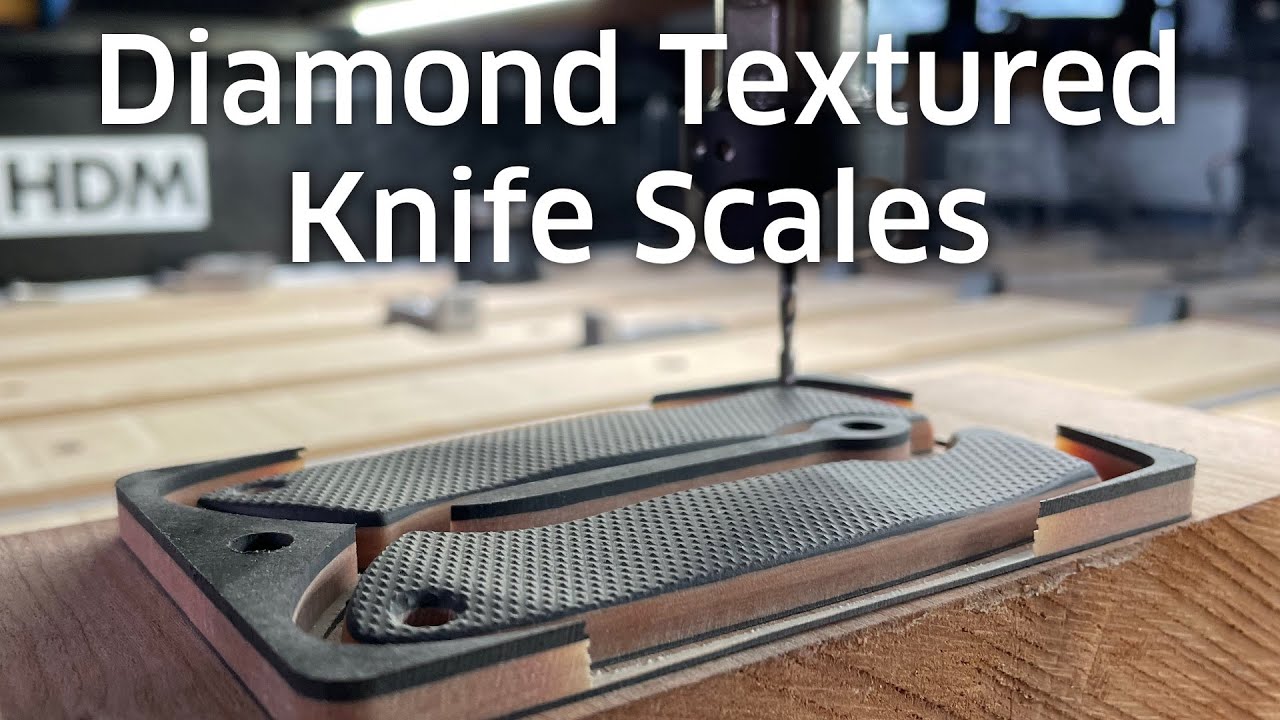 Machining Textured Knife Scales from Richlite - YouTube