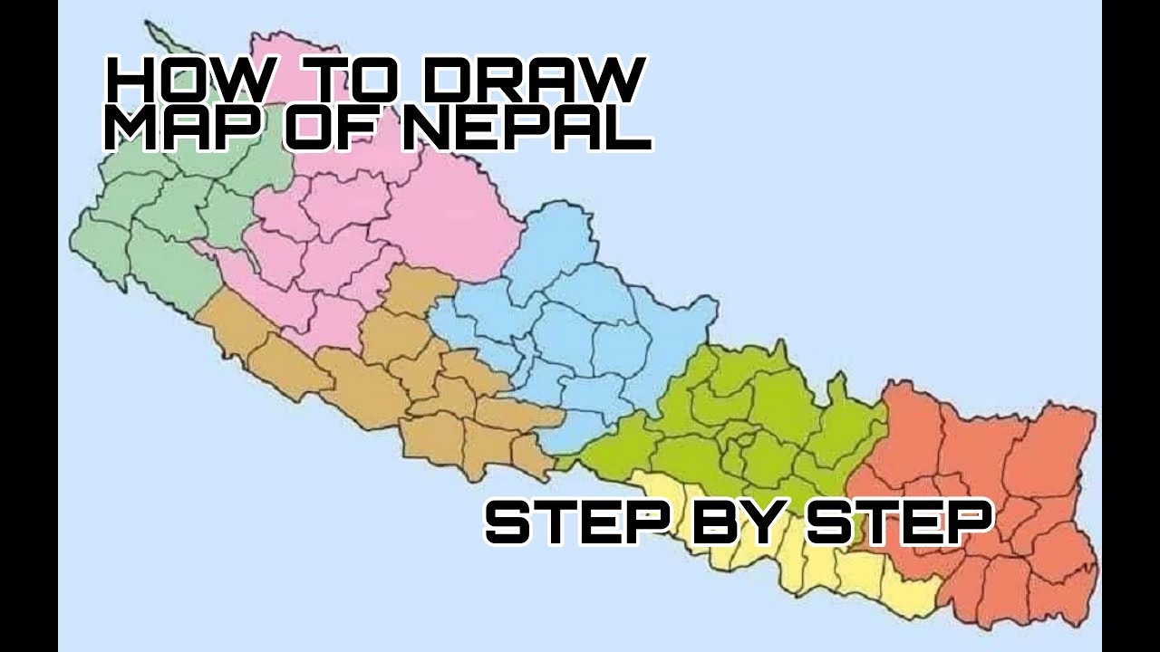 How to draw map of Nepal 🇳🇵 step by step 🖋️ #mapofnepal - YouTube