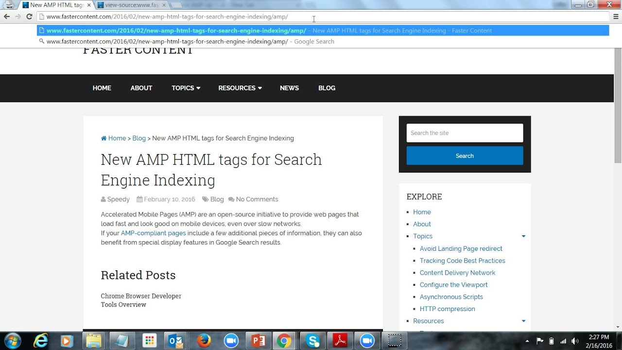 AMP (Accelerated Mobile Pages) - Wordpress Plugin and Validation in Chrome Developer Tools - YouTube