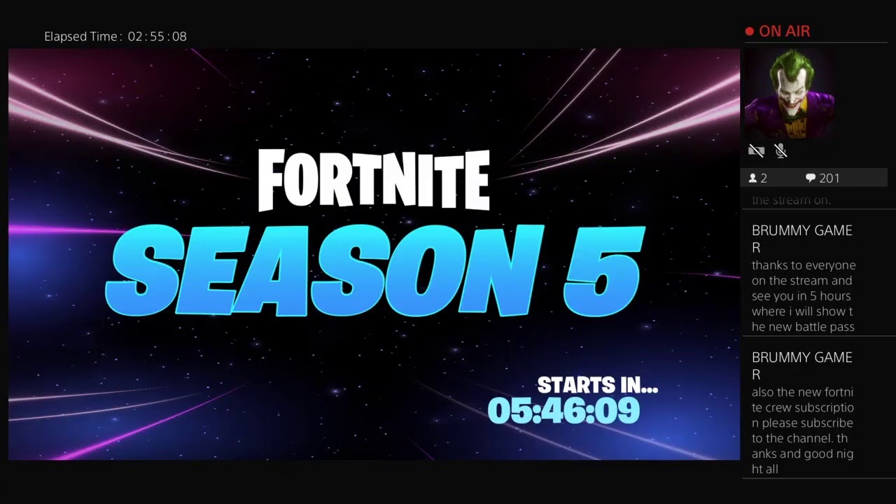 FORTNITE Live Chapter 2 season 5 Countdown - YouTube