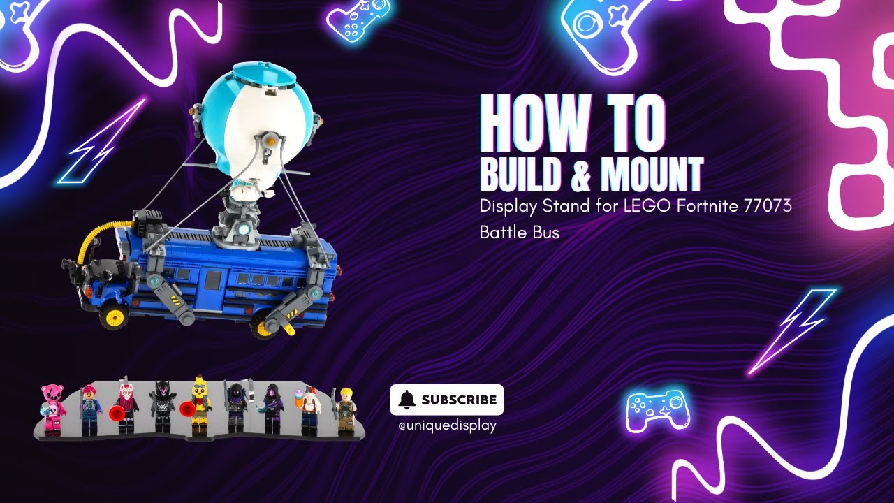 Uniquedisplay Display Stand for LEGO Fortnite 77073 Battle Bus ...