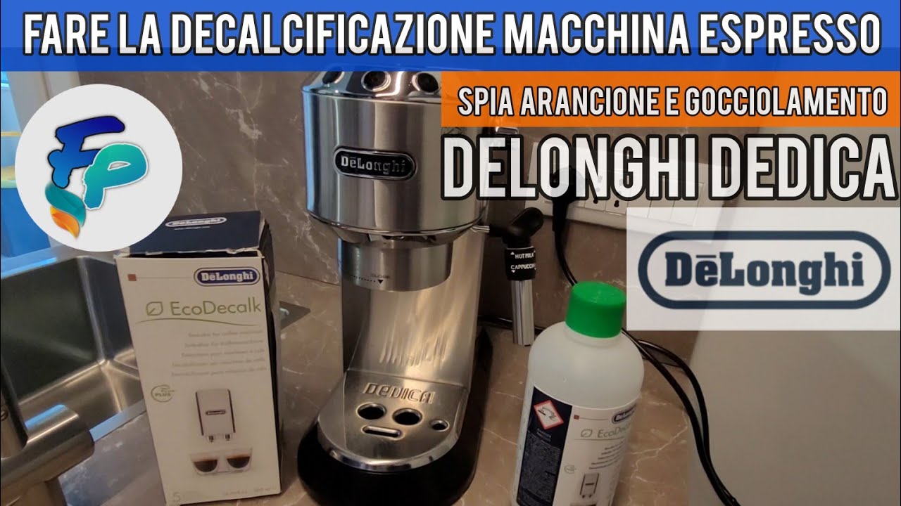 Decalcificazione DeLonghi Dedica con spia arancione e gocciolamento ...