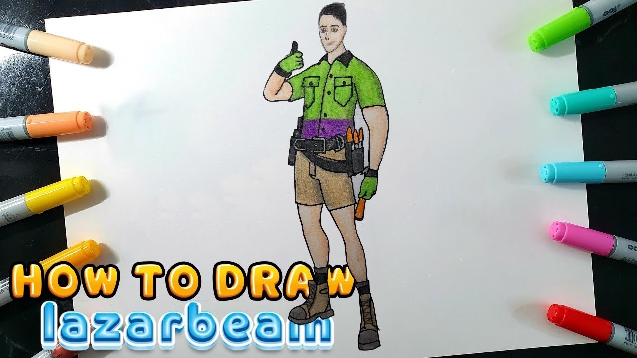 How to draw Lazarbeam from fortnite - YouTube