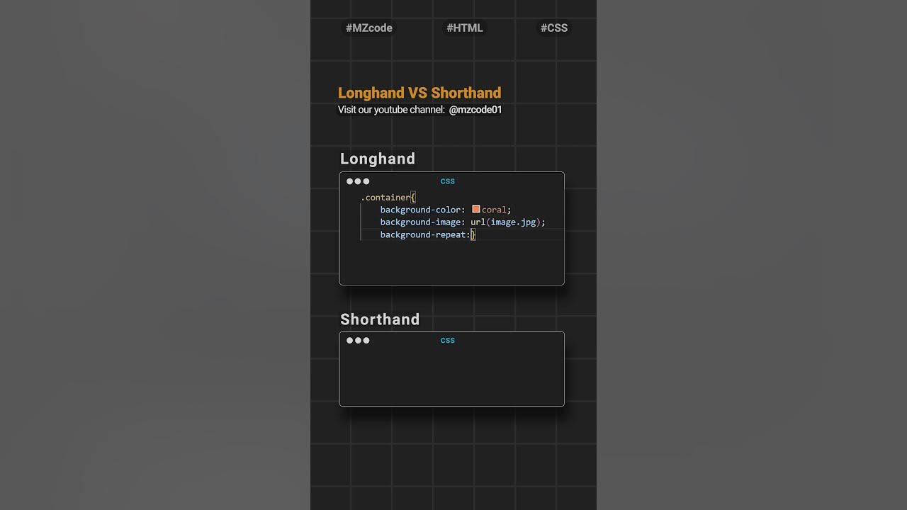 Css Tips And Tricks Longhand Vs Shorthand Css Coding Shorts