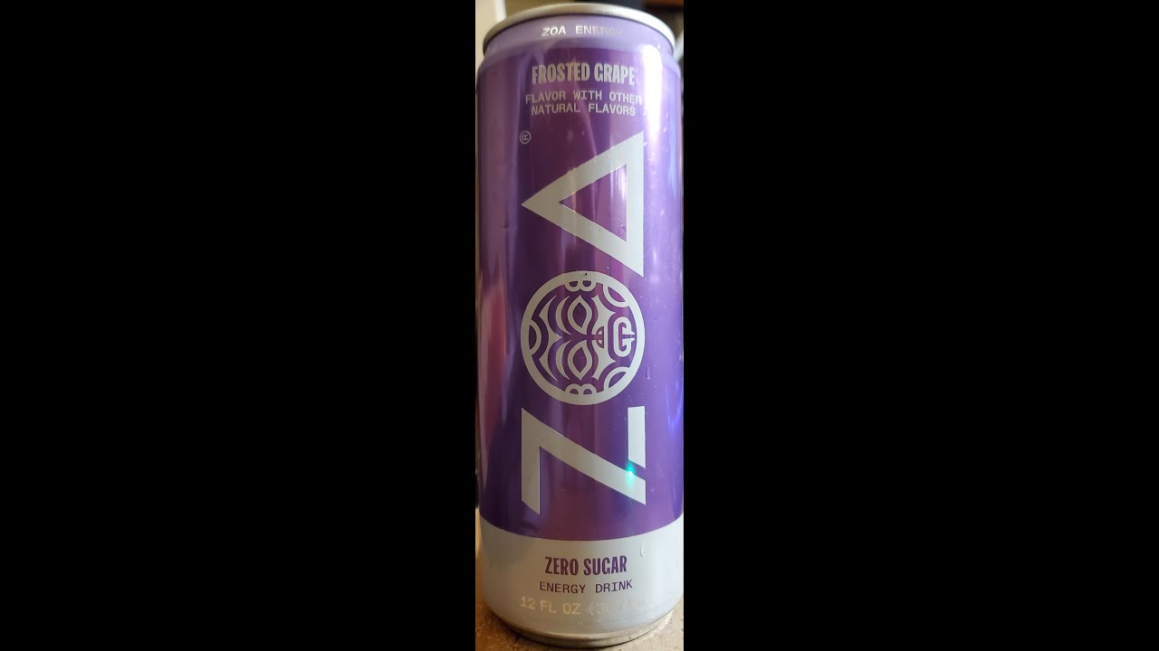 Zoa Zero-Sugar Frosted Grape Energy Drink Review - YouTube