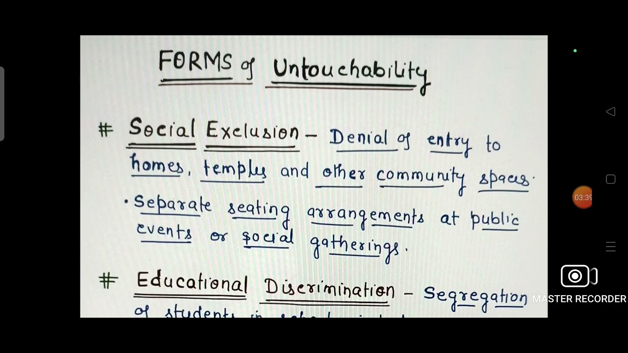UNTOUCHABILITY - Meaning & FORMS of Untouchability. Indian SOCIETY# ...