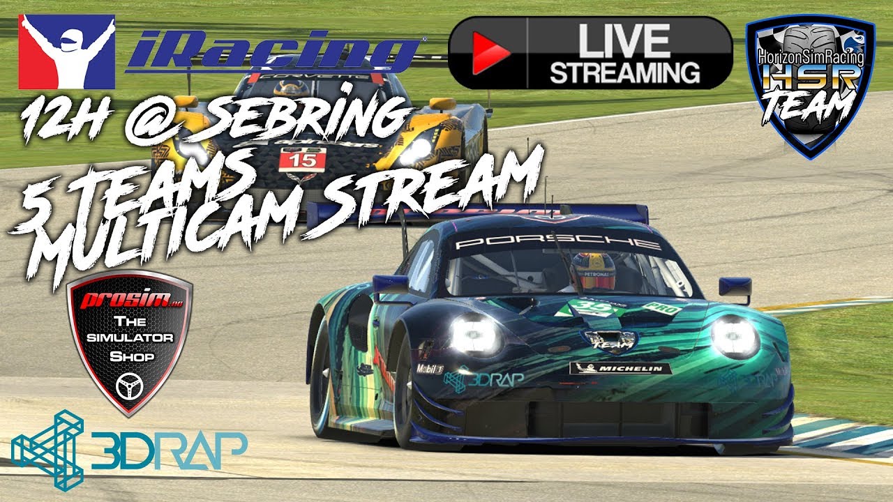 IRacing - 12h of Sebring LIVE - Team Horizon Sim Racing - Part 2 - YouTube