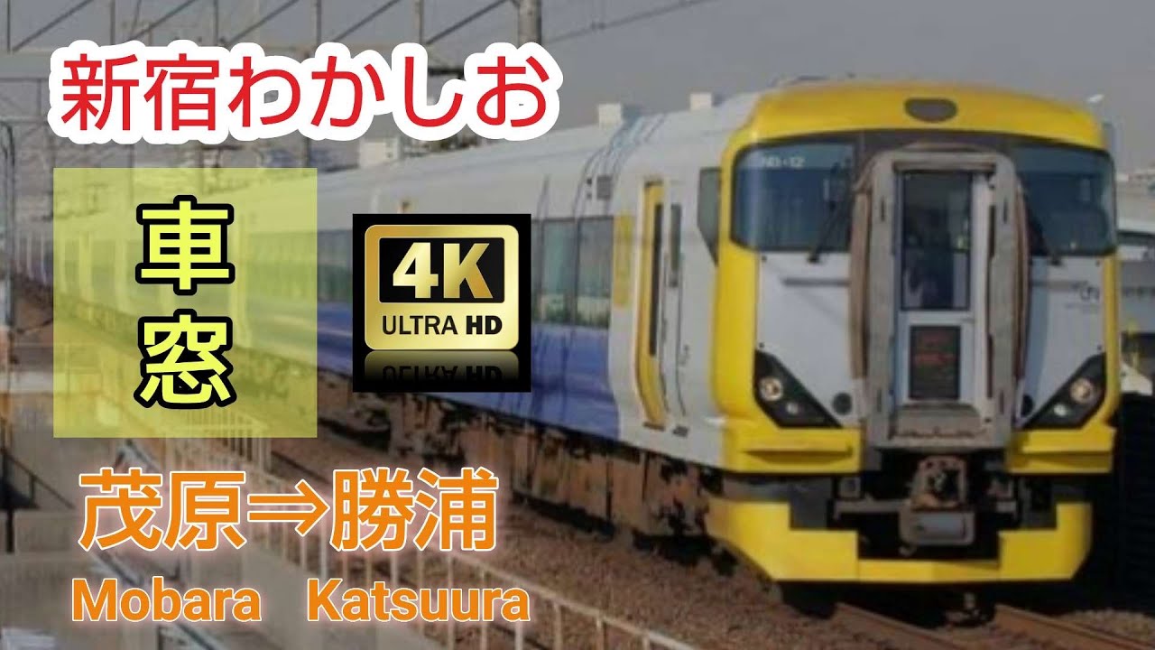 【4K車窓】新宿わかしお 茂原〜勝浦 E257系500番台 - YouTube