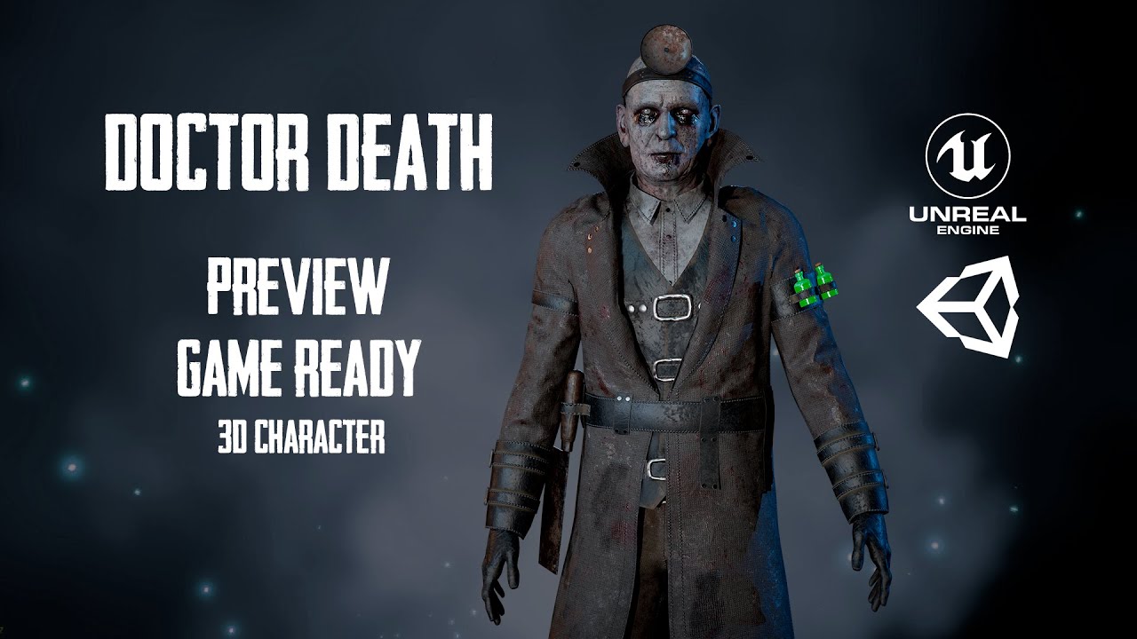 Video preview Doctor Death game ready 3D character - YouTube