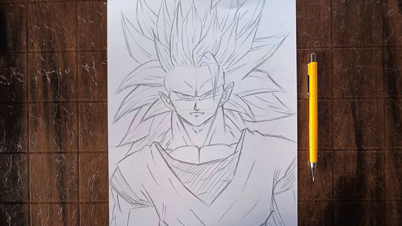 How To Draw Goku Supar Saiyan 3 Easy|| Goku Drawing Easy Step By Step ...