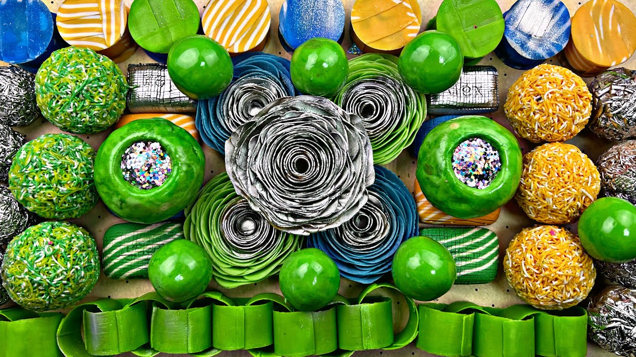Crushing soap roses 🤍clay cracking 💚soap balls 🤍soap boxes with glitter ...